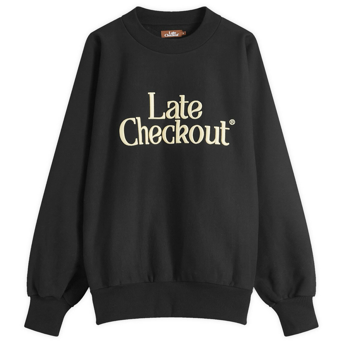 Late Checkout Men's LC Logo Crew Sweat in Black Late Checkout