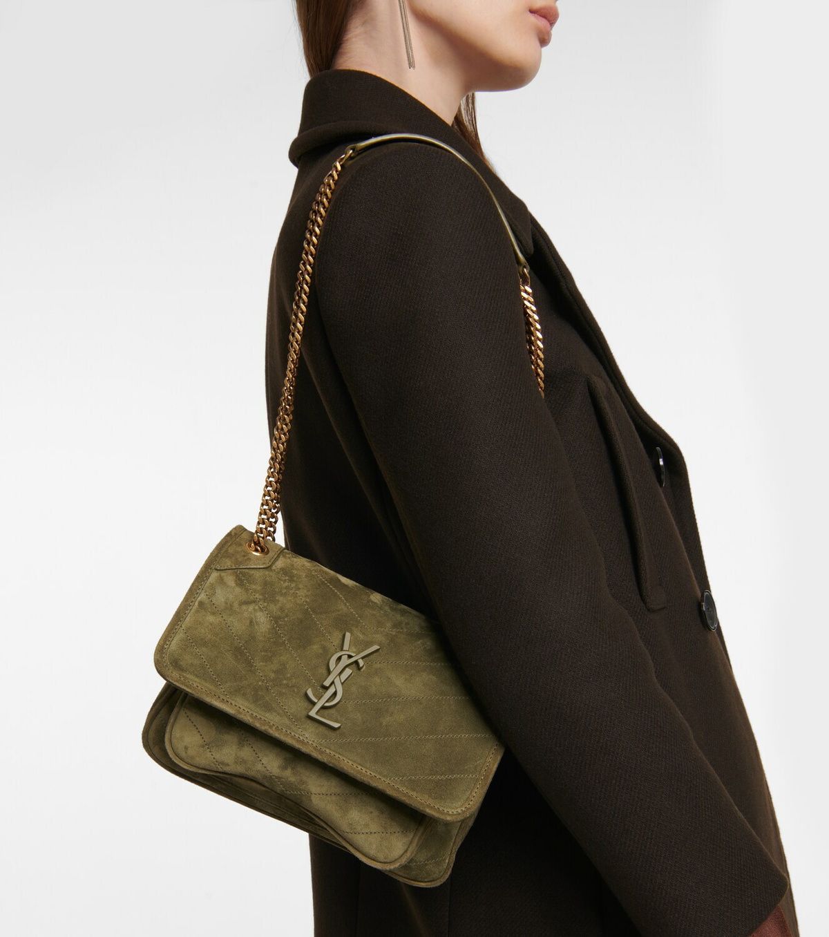 Saint Laurent - Niki Baby velvet shoulder bag Saint Laurent