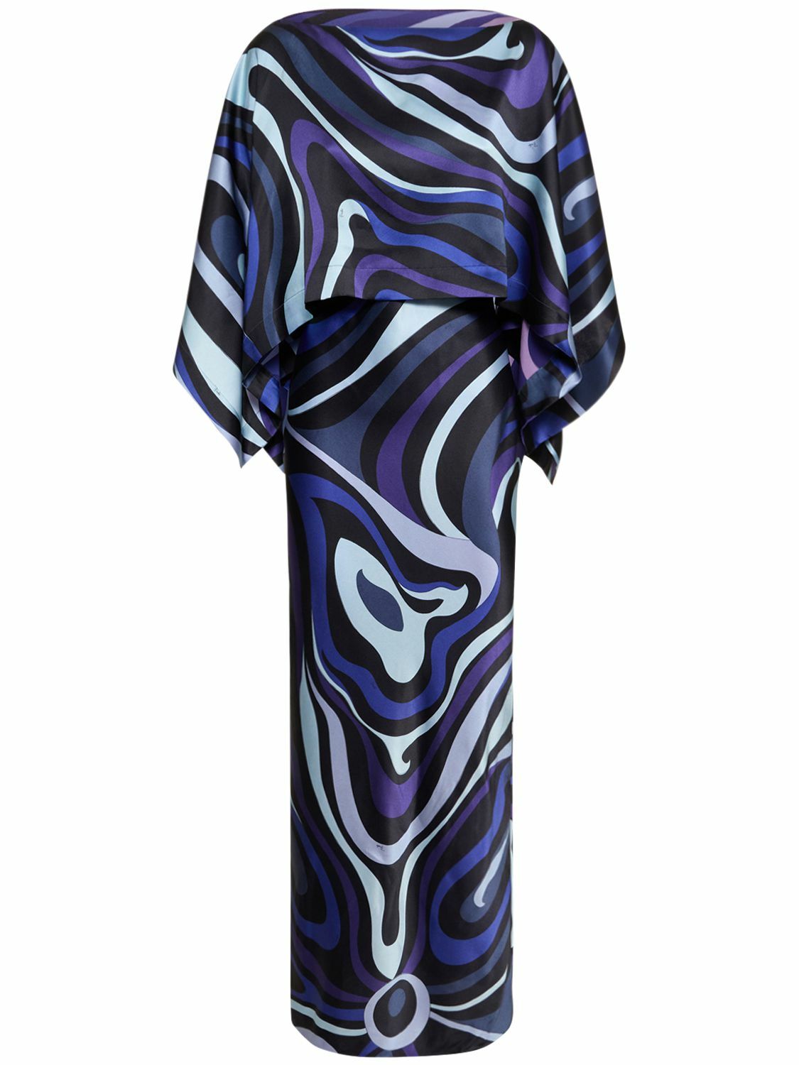 PUCCI Marmo Printed Silk Twill Long Dress Emilio Pucci