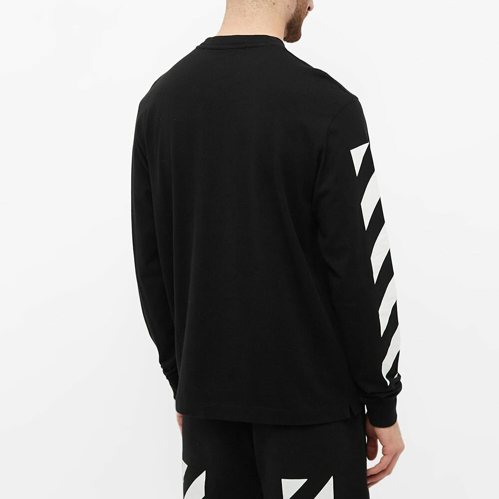 Off-White Men's Diagonal Helvetica Long Sleeve T-Shirt in Black Off-White