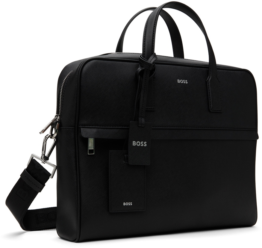 BOSS Black Saffiano Leather Briefcase BOSS