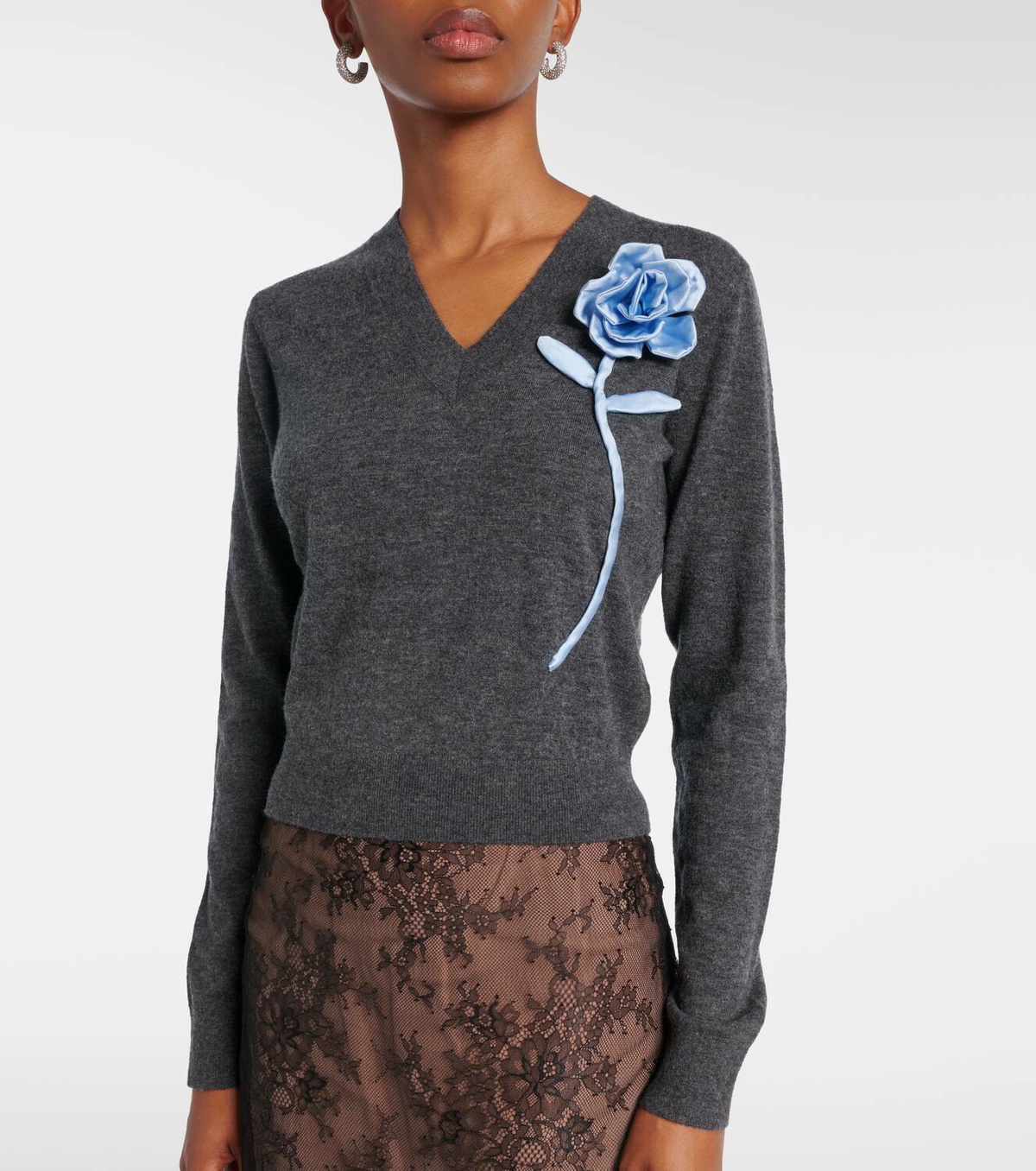 Self-Portrait Floral wool and cashmere sweater Self-Portrait