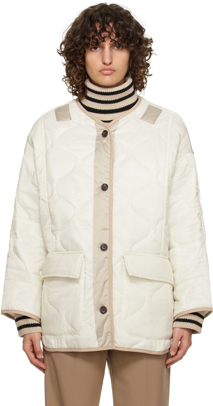 The Frankie Shop White & Beige Teddy Jacket The Frankie Shop