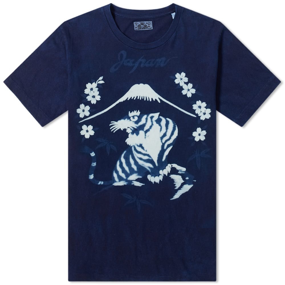 Blue Blue Japan Bassen Sakura Mt. Fuji Tiger Tee Blue Blue Japan