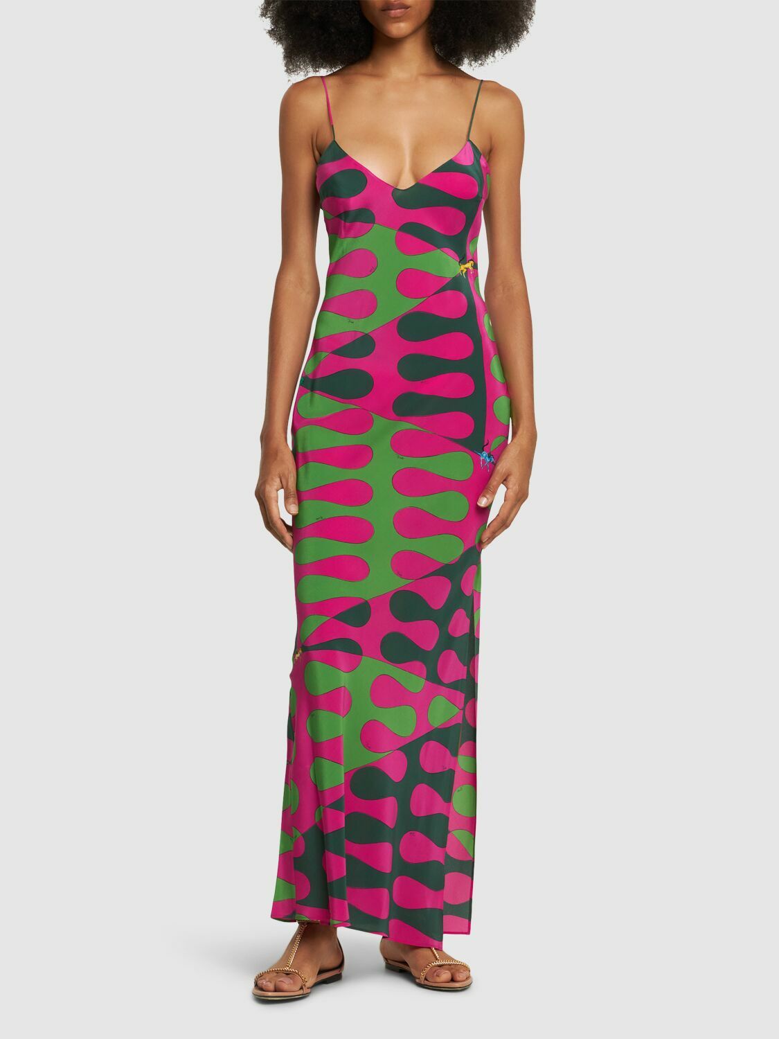 PUCCI Printed Silk Crepe Long Dress Emilio Pucci
