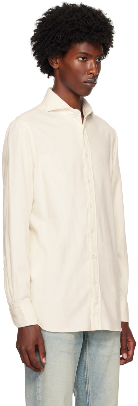 Lardini Off-White Washed Shirt Lardini