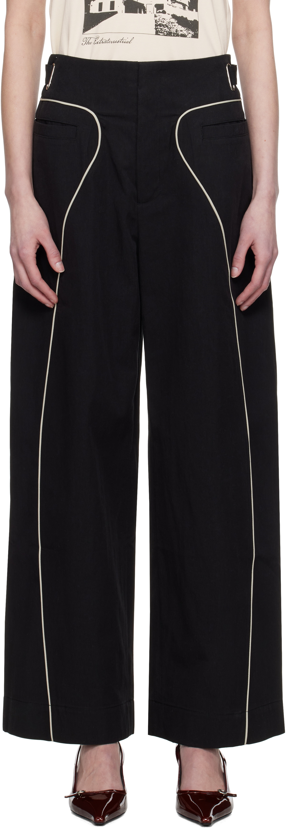 Kijun Black Orbit Wide Trousers Kijun