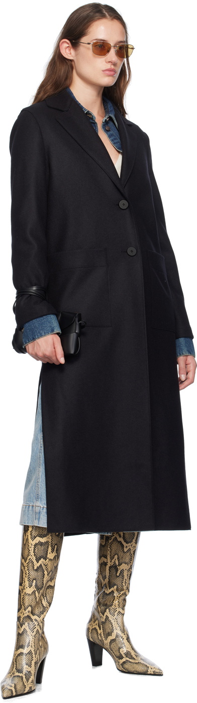 Harris Wharf London Black Long Boxy Coat Harris Wharf London