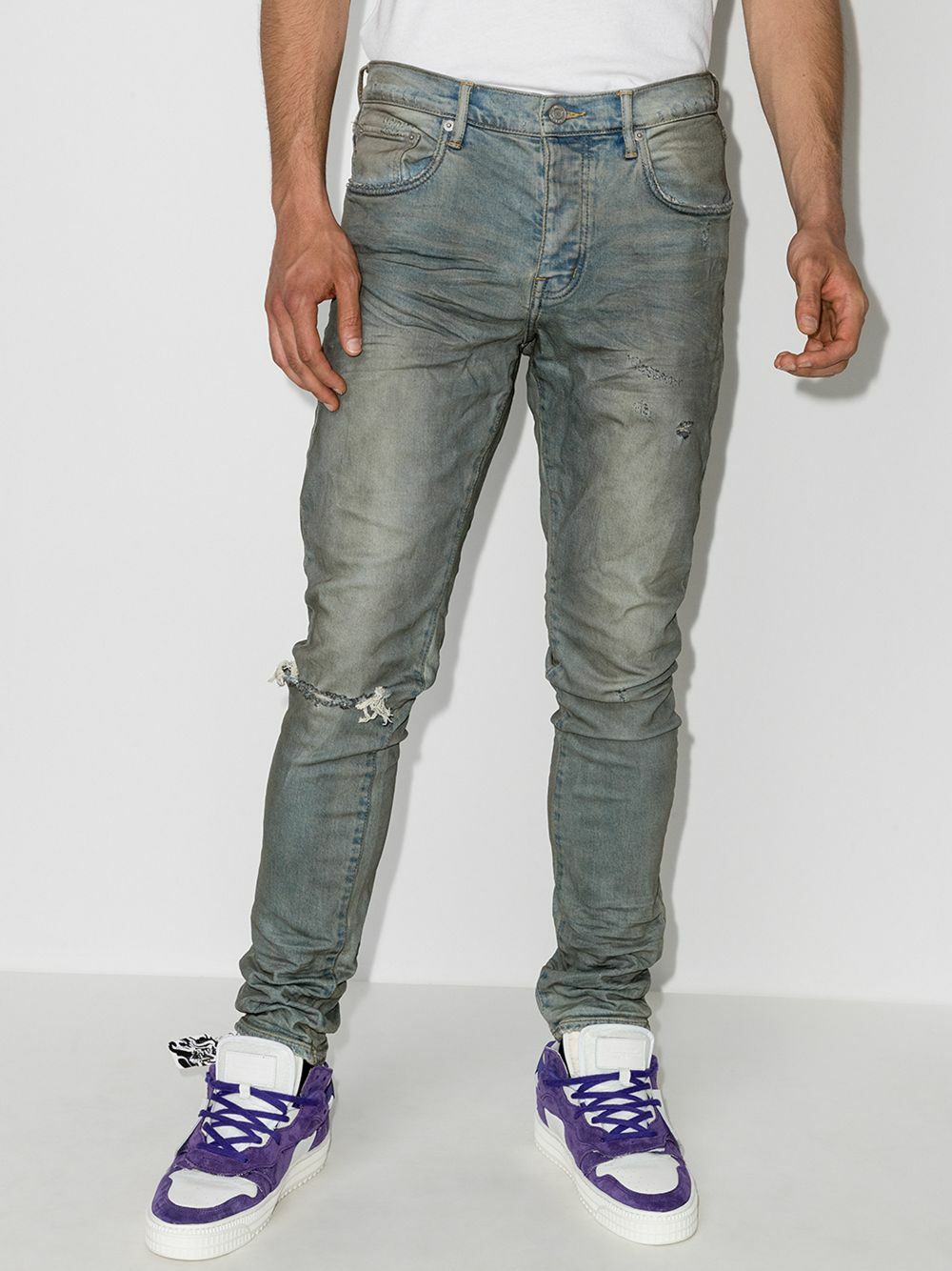 Purple Brand Distressed Slim Leg Jeans Purple Brand