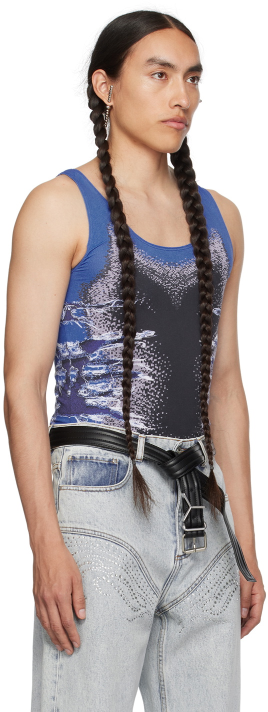 Y/Project Blue Whisker Print Tank Top Y/Project
