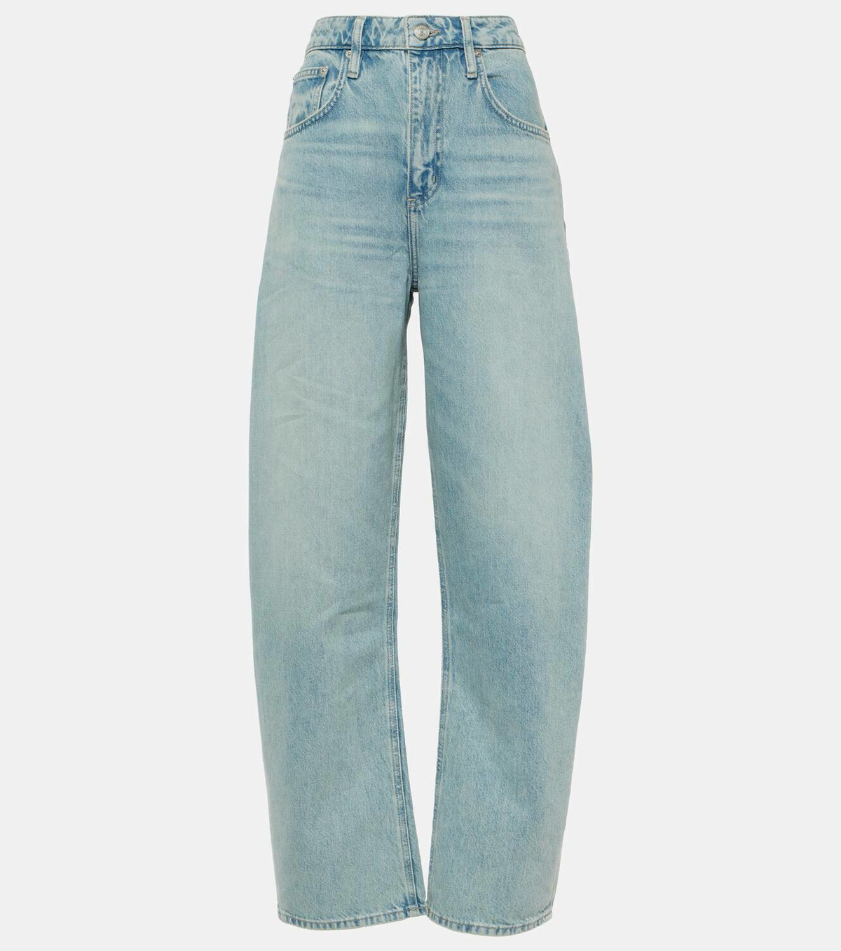 Frame High-rise barrel-leg jeans Frame Denim