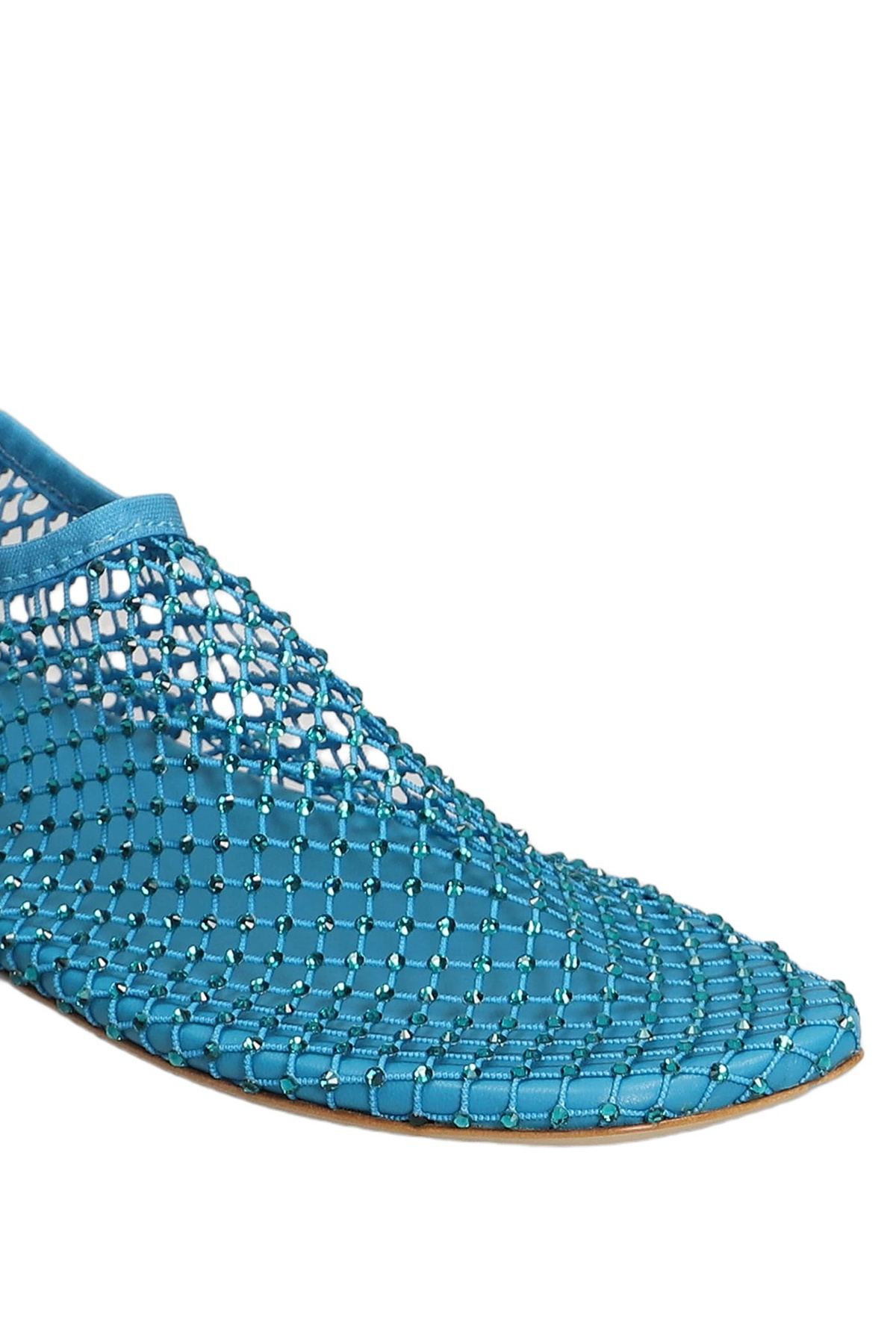 Christopher Esber Minette Flat Ballet Flats In Cyan Nylon And Leather ...