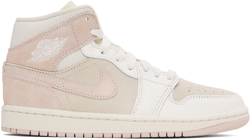 Nike Jordan Beige & Pink Air Jordan 1 Mid SE Sneakers Nike Jordan Brand