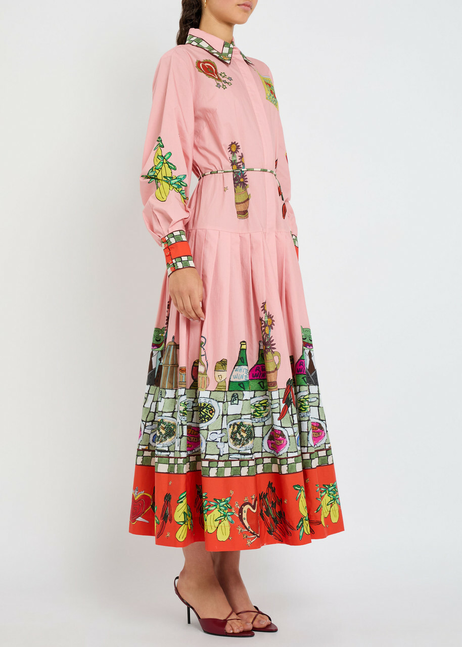 Alemais Contessa Printed Cotton Midi Shirt Dress Multicoloured ALÉMAIS