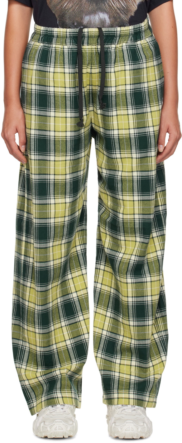 Acne Studios Green Check Trousers Acne Studios