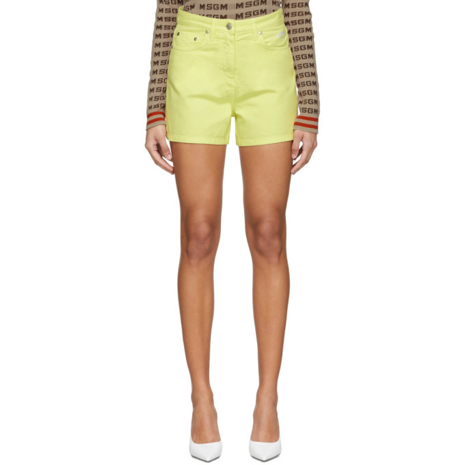 MSGM Yellow Denim Shorts MSGM