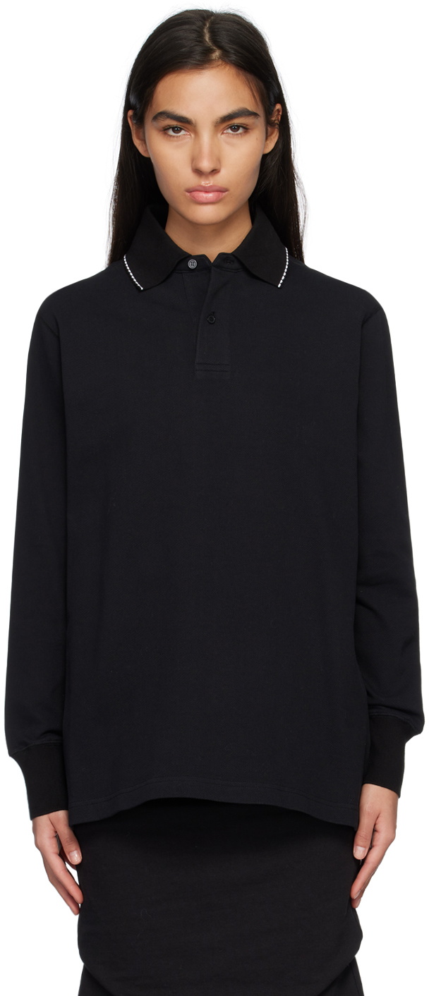 We11done Black Scalloped Edge Polo We11done