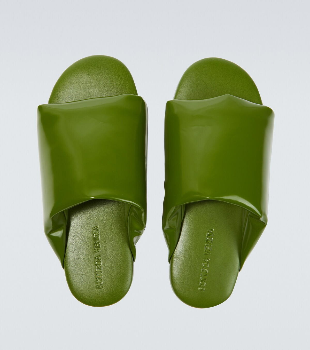 Bottega Veneta Padded patent leather slides Bottega Veneta