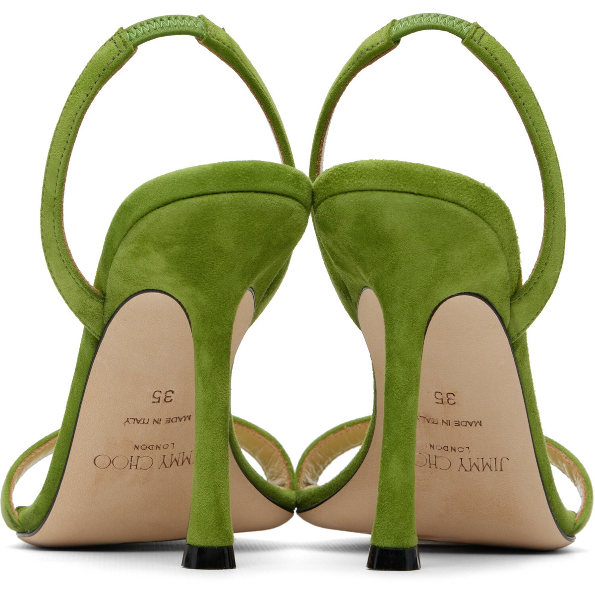 Jimmy Choo Green Jenn 100 Heeled Sandals Jimmy Choo