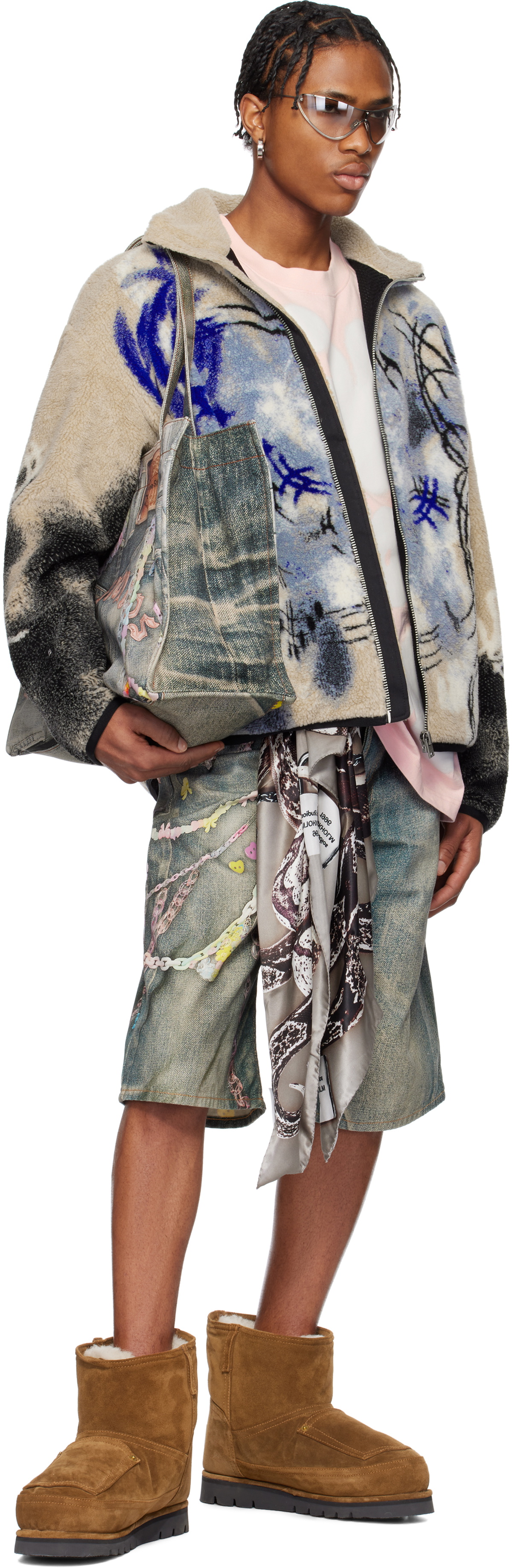 Acne Studios Silver Crystal Hoop Earrings Acne Studios