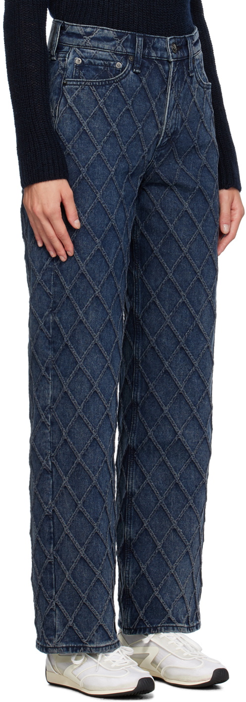 Rag Bone Blue Logan Quilted Jeans Rag And Bone