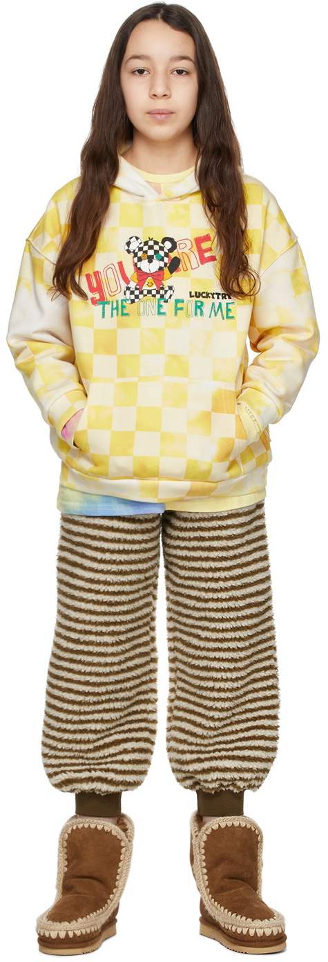 Luckytry Kids Brown Striped Dumbled Lounge Pants Luckytry