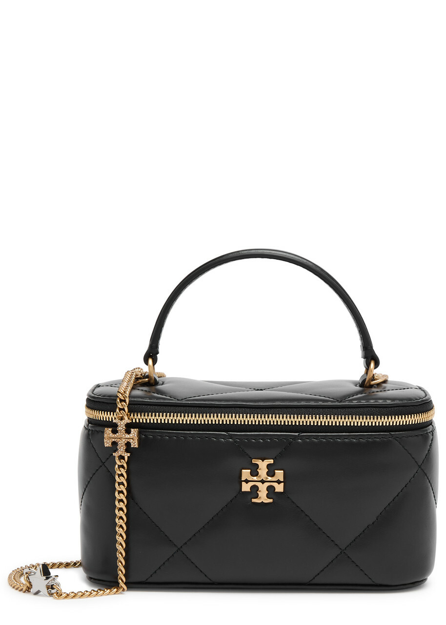 Tory Burch Kira Vanity Quilted Leather top Handle bag - Black - One ...
