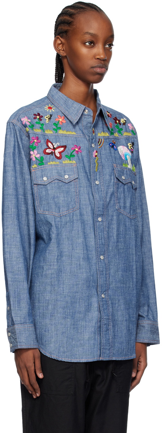 NEEDLES Blue Western Shirt Needles