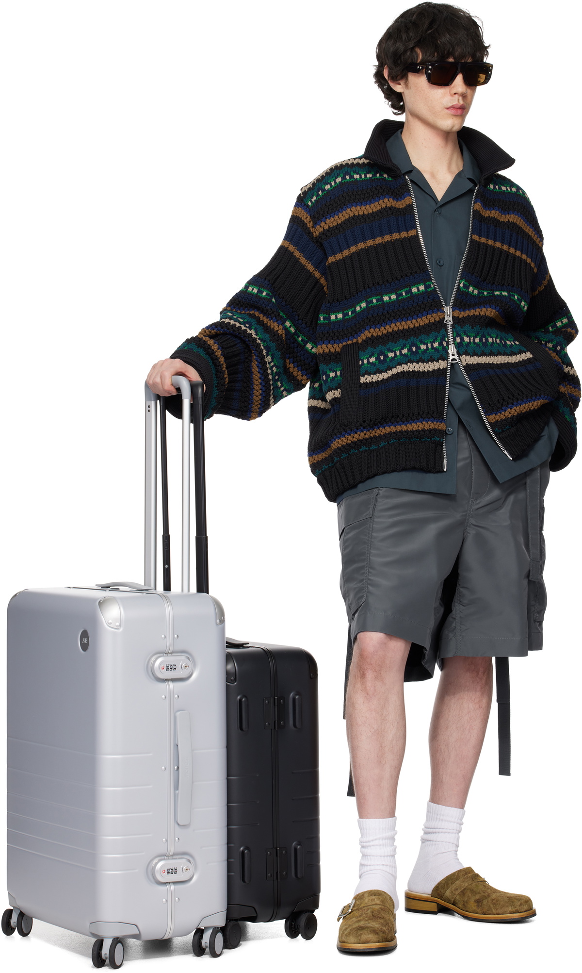 Monos Silver Hybrid Check-In Medium Suitcase Monos