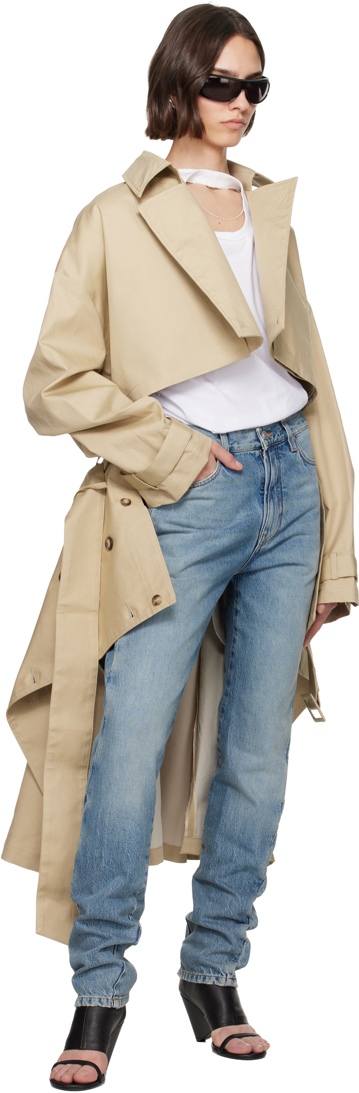 NVL-GARDE Khaki Double-Breasted Trench Coat