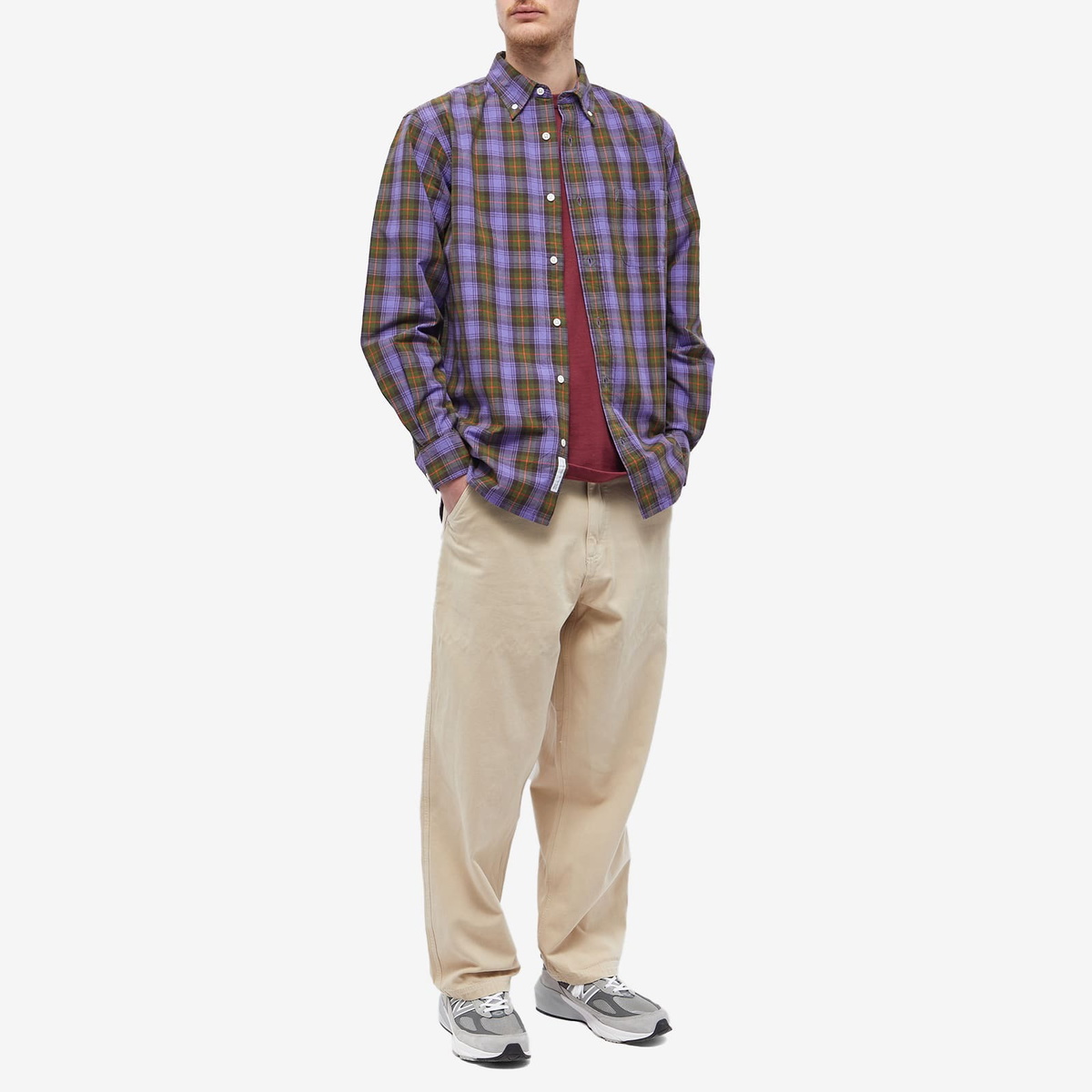 Adsum Men's Premium Button Down Shirt in Cheeks Tartan Plaid Adsum