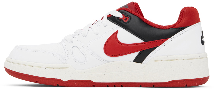 Nike White & Red Full Force Low Sneakers Nike
