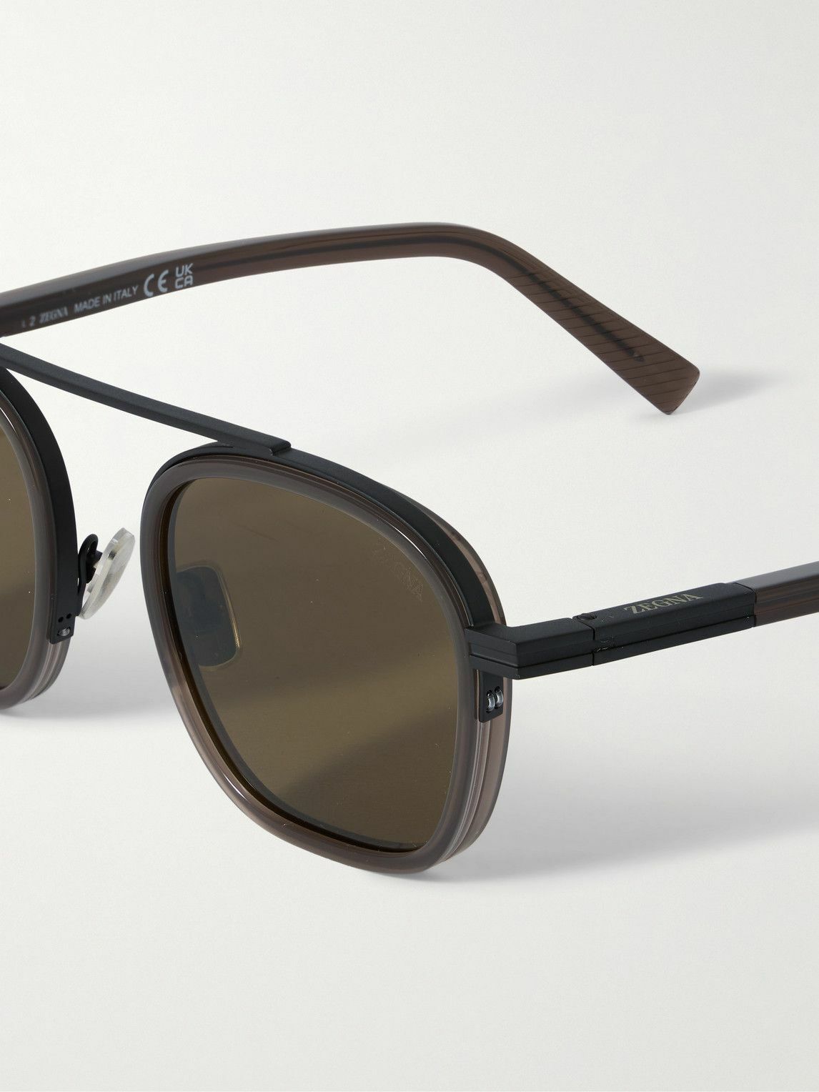 Zegna - Aviator-Style Metal and Acetate Sunglasses Zegna