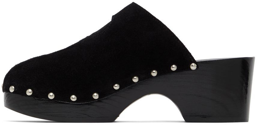 Rabanne Black Suede Clogs Paco Rabanne