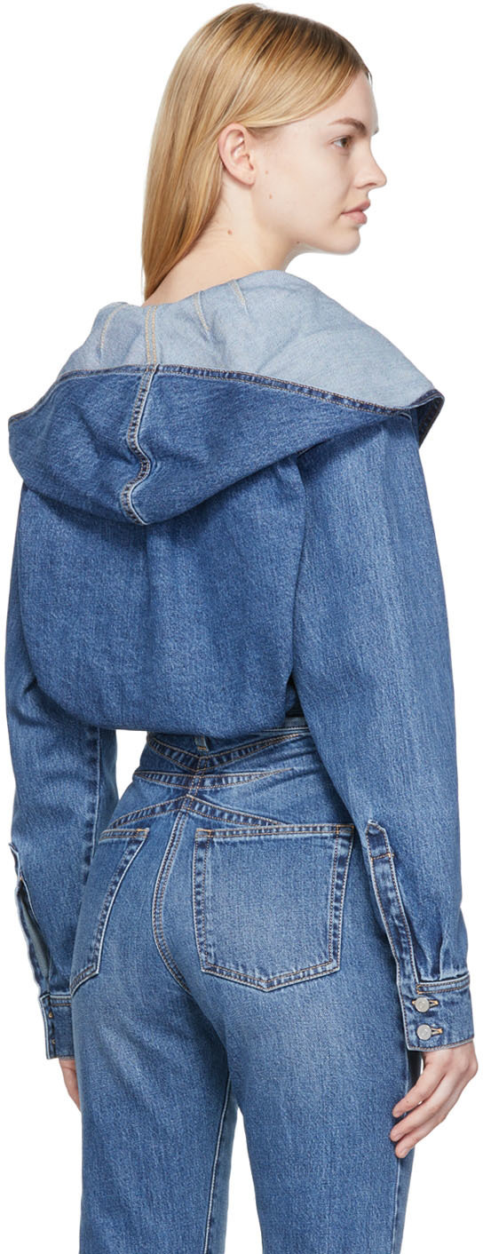 ALAÏA Blue Washed Denim Bodysuit ALAÏA