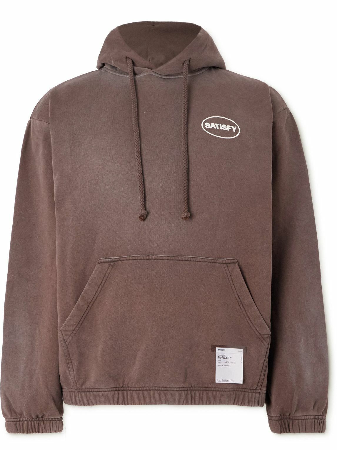 Satisfy - Logo-Print SoftCell™ Cotton-Jersey Hoodie - Brown Satisfy