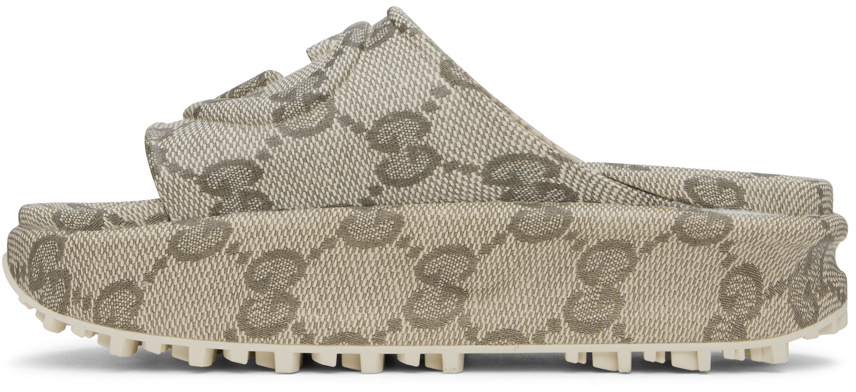 Gucci Beige Interlocking G Slides Gucci