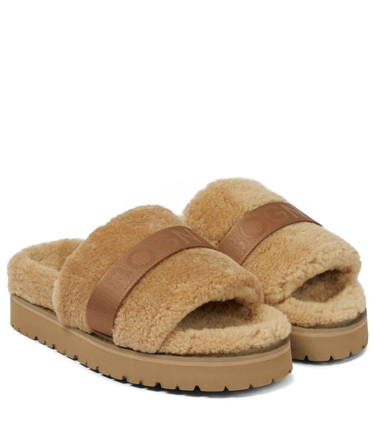 Bogner - Logo shearling slides Bogner