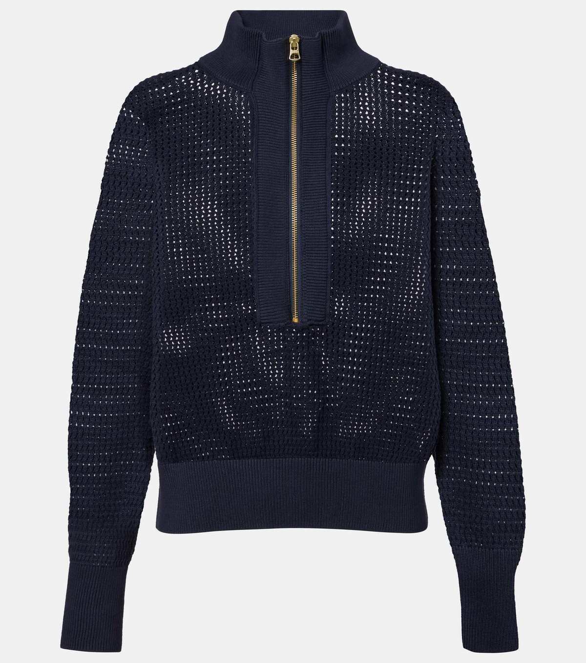 Varley Open-knit cotton half-zip sweater Varley
