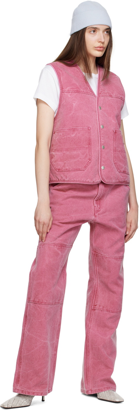 Acne Studios Pink Press-Stud Vest Acne Studios