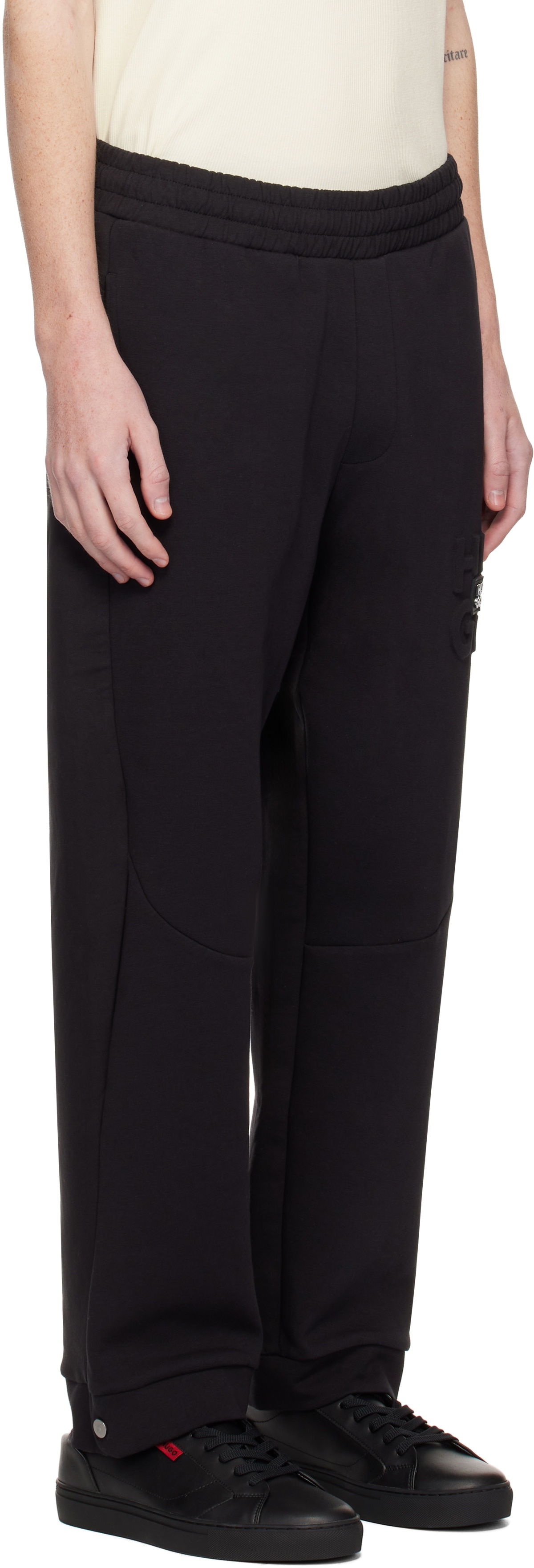 Hugo Black Stacked Logo Sweatpants Hugo Boss