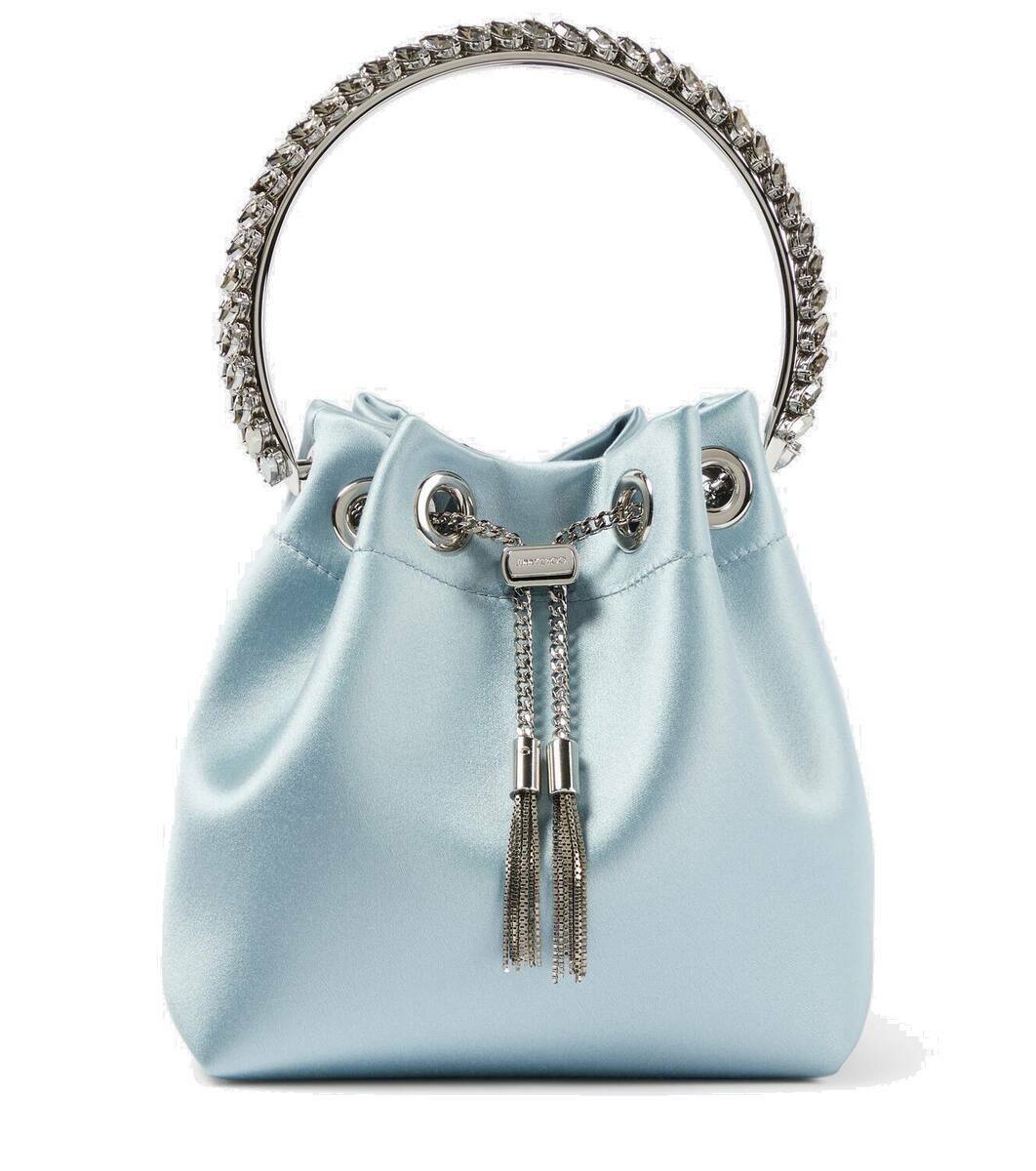 Jimmy Choo Bon Bon embellished satin bucket bag Jimmy Choo
