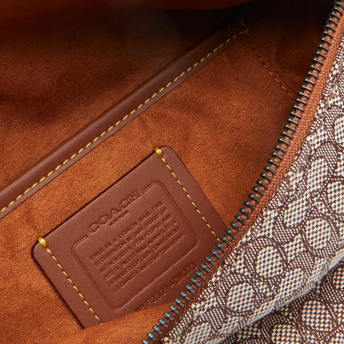 Coach Men's Mini Signature Jacquard Charter Belt Bag in Cocoa/Burnished Amber Coach