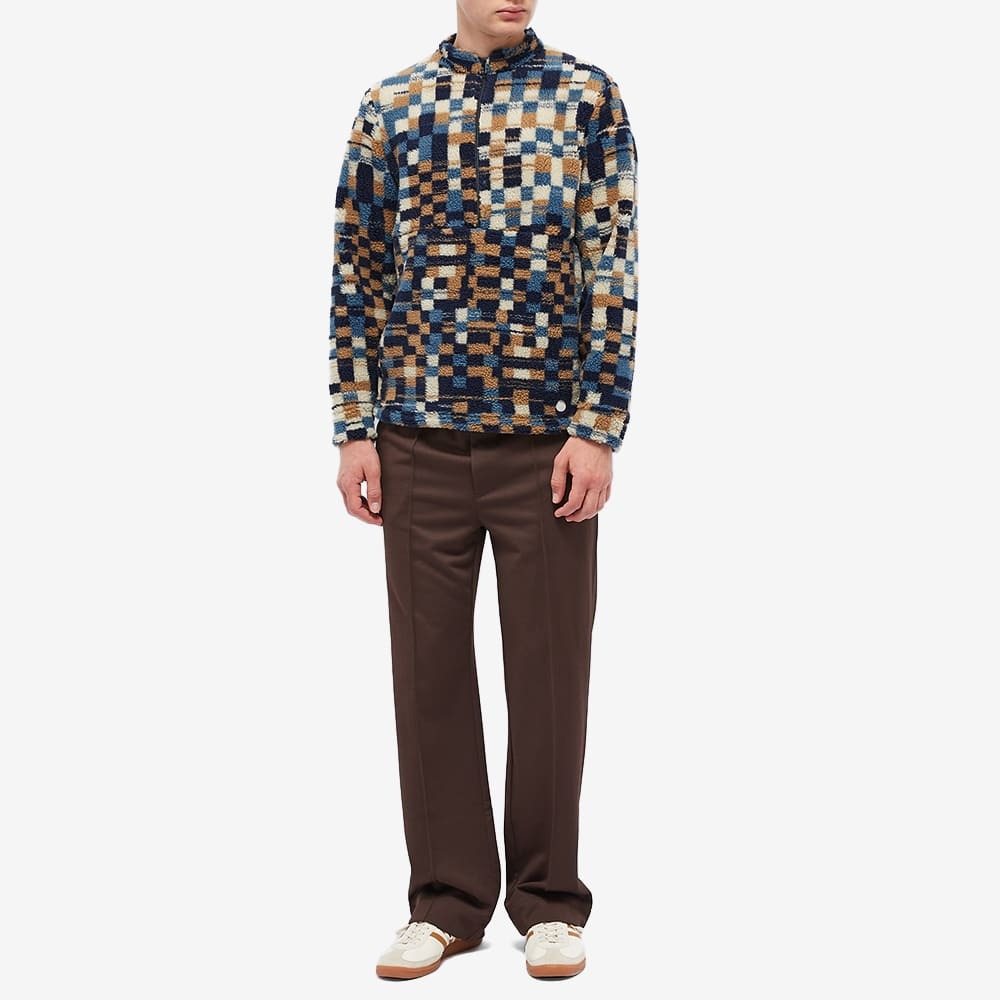 Folk Men's Funnel Fleece in Warp Checkerboard Folk