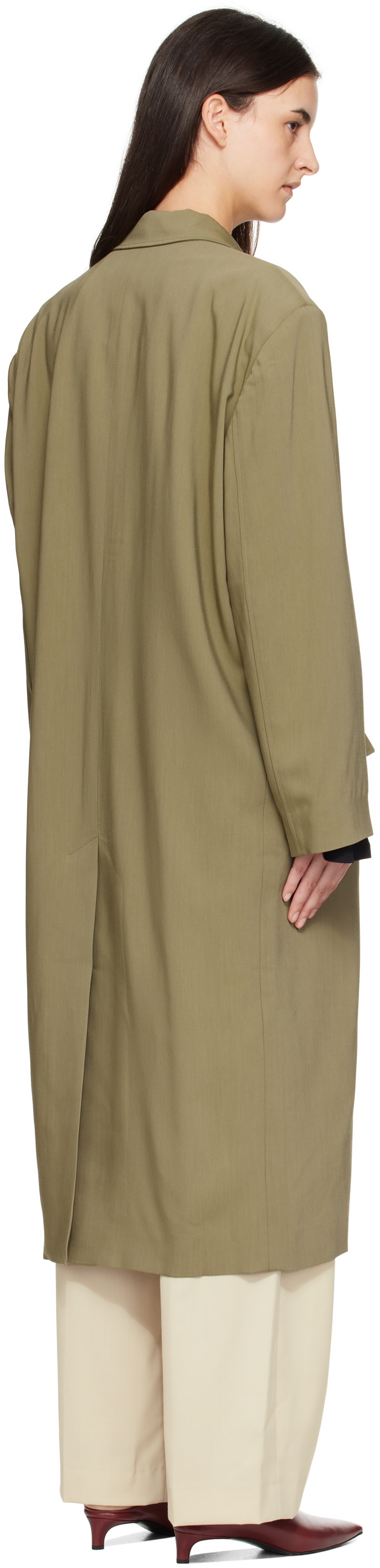 The Frankie Shop Khaki Tribeca Long Coat The Frankie Shop