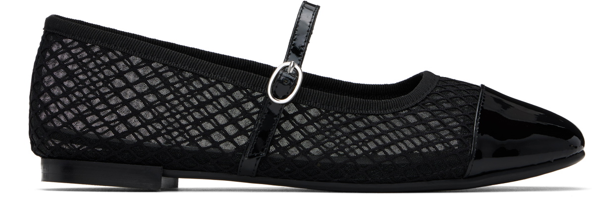 Repetto Black Mesh Georgiana Mary-Jane Ballerina Flats Repetto