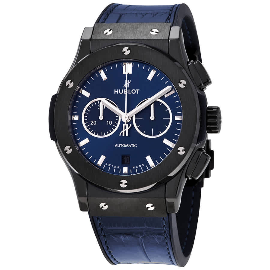 Hublot Classic Fusion Blue Sunray Dial Automatic Mens Chronograph Watch ...