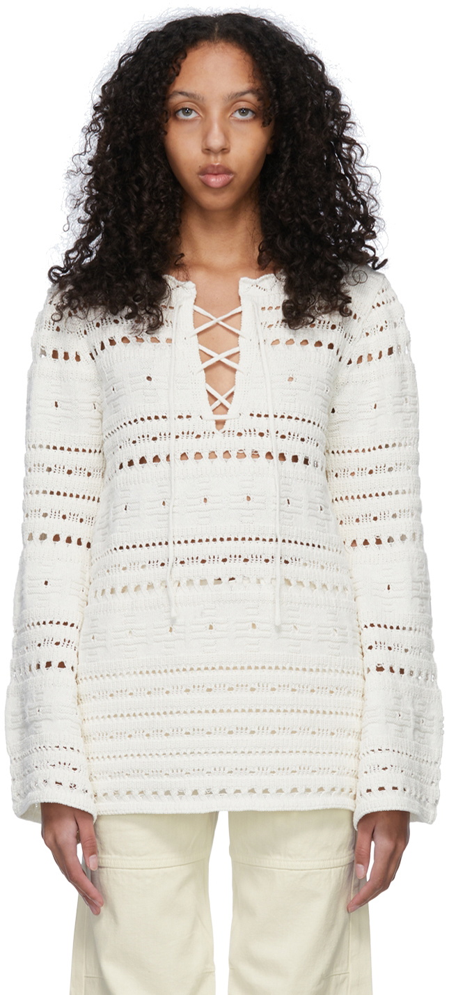 TheOpen Product White Cotton Sweater TheOpen Product