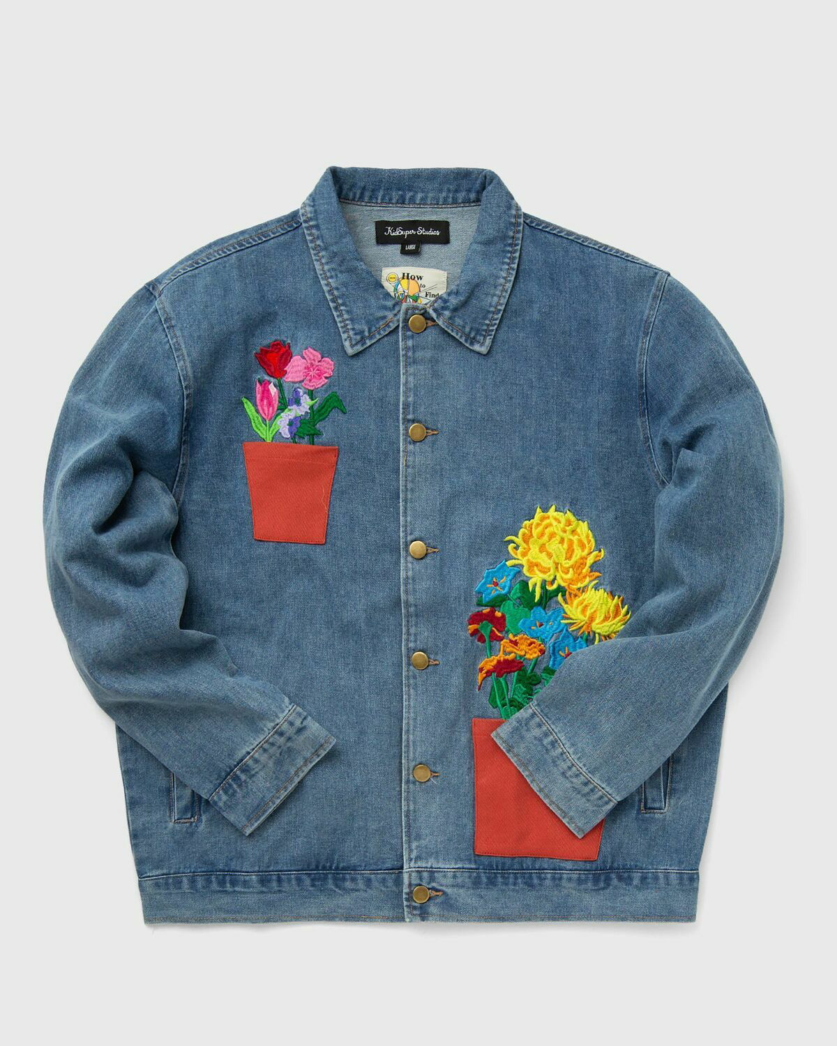 Kid Super Studios Flower Pots Denimn Jacket Blue - Mens - Denim Jackets ...