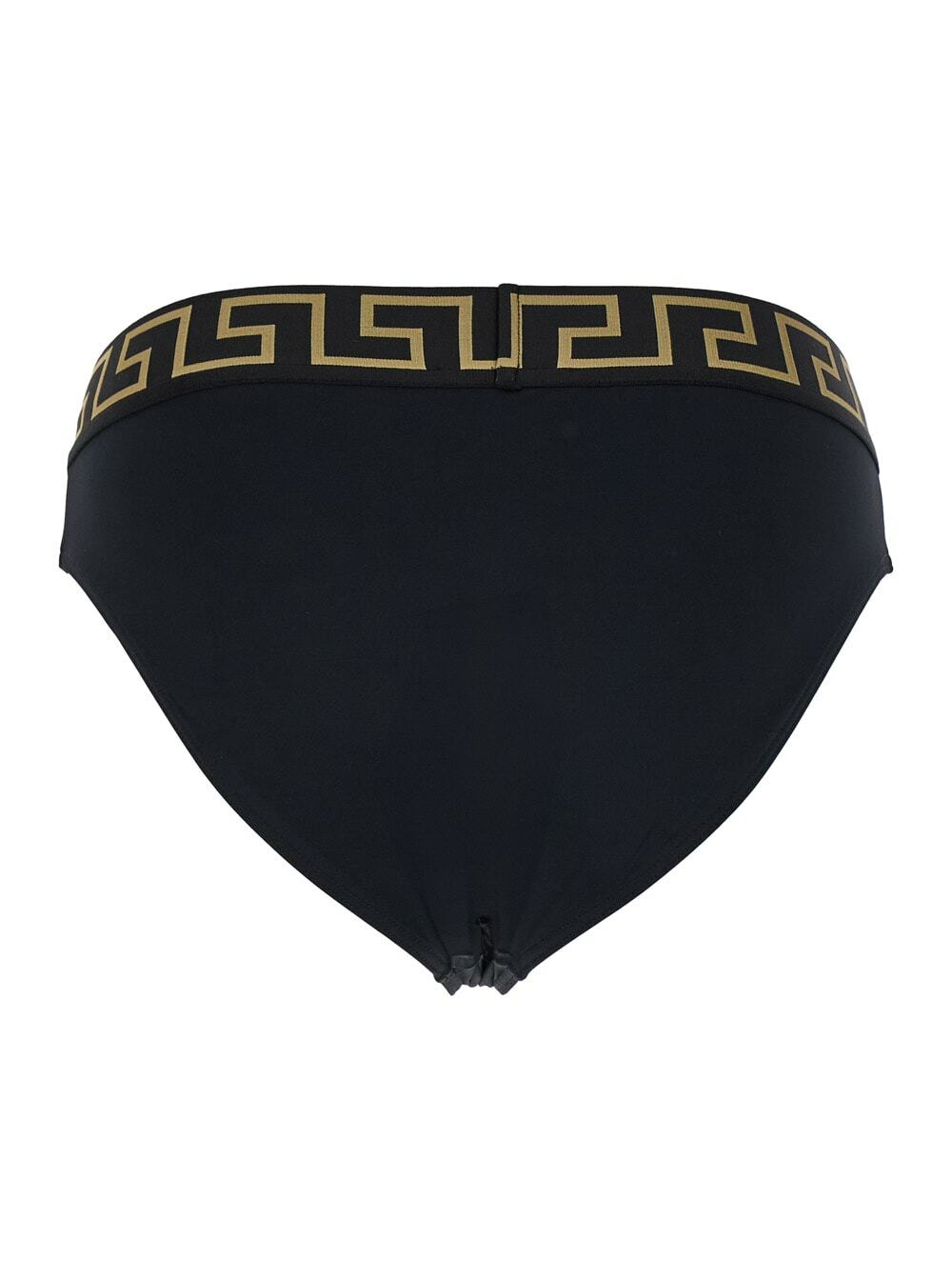Versace Black Speedo With Greca Detail In Tech Fabric Man Versace